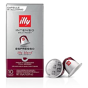 Illy Espresso Nespresso Compatible Single Serve Capsule Coffee Pods - Intenso Bold Roast - 100 Count