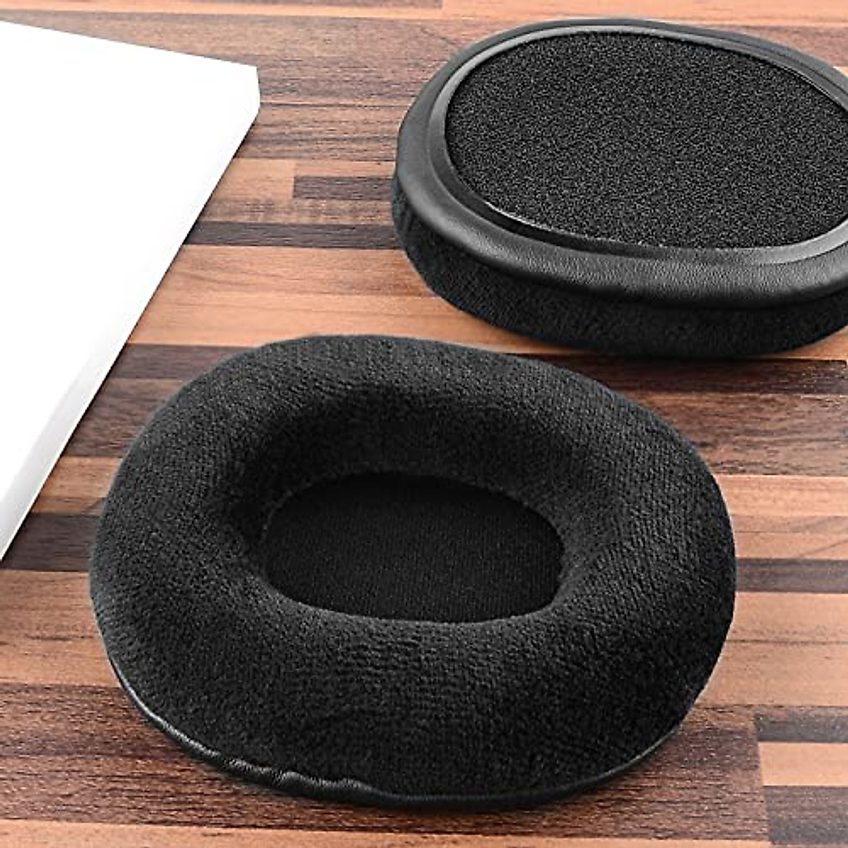 Geekria Comfort Velour Replacement Ear Pads for Sony MDR-1ABT, MDR-1RBT, MDR-1RNC Headphones Ear Cushions, Headset Earpads, Ear Cups Repair Parts (Black)