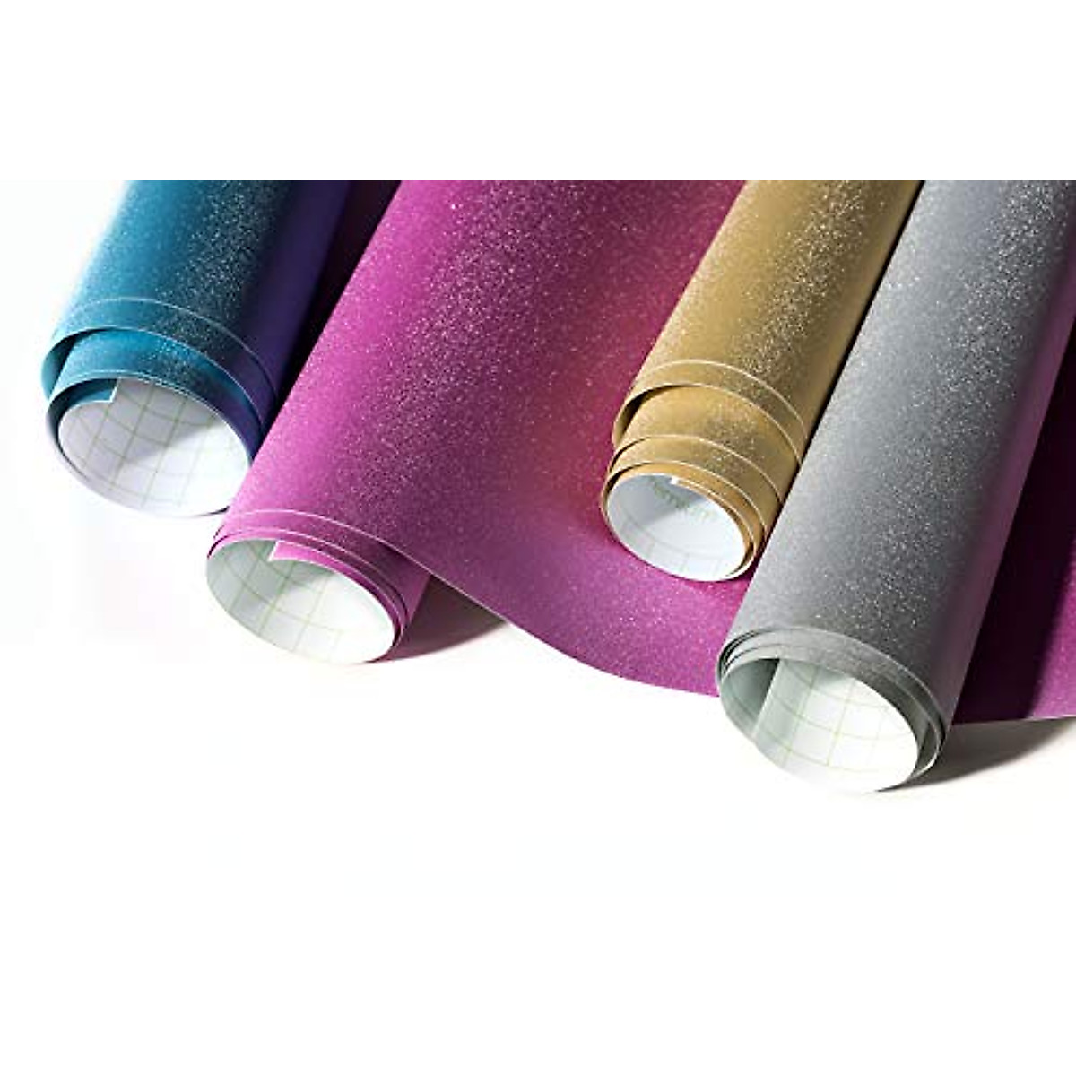 Cricut Shimmer Vinyl Sheets, 12” x 24” (3), Adhesive Decal Roll - Cotton Candy Sampler - Pink, Silver, Light Blue