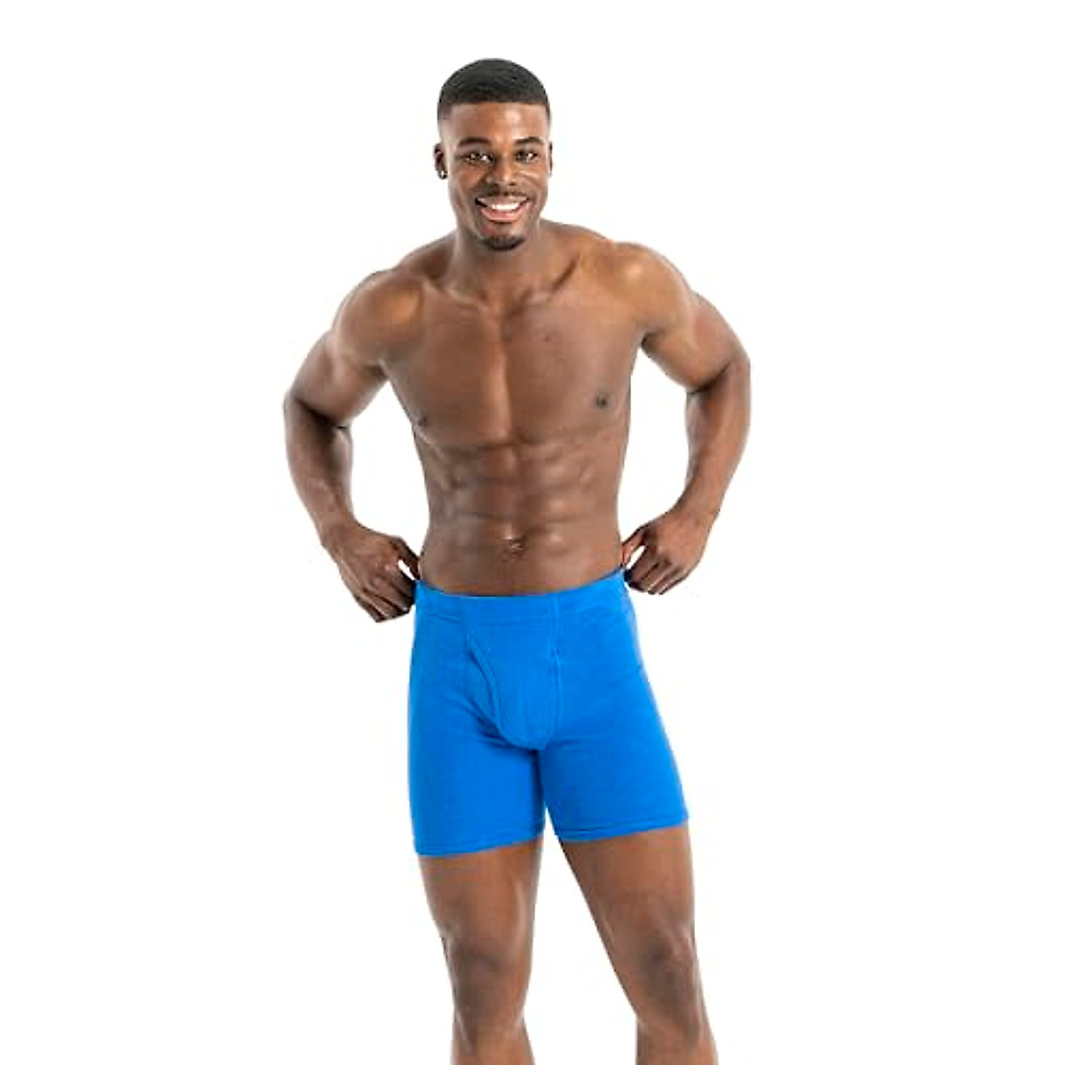 Gildan Mens Underwear Covered Waistband Boxer Briefs, Multipack