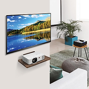 Projector Shelf,Projector Wall Mount Floating Shelf, Projector Stand,Projector Rack Holder,Projector Mount,PlayStation Shelf,Router Shelf Storage Box Modem Cable Shelf by Wood