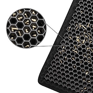 Pieviev Cat Litter Mat Double Layer Waterproof Urine Proof Trapping Mat 1 Pack (Black, 24x15 Inch (Pack of 1))