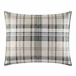 Eddie Bauer - King Comforter Set, Reversible Cotton Bedding with Matching Shams, Plaid Home Decor for All Seasons (Timbers Green, King)