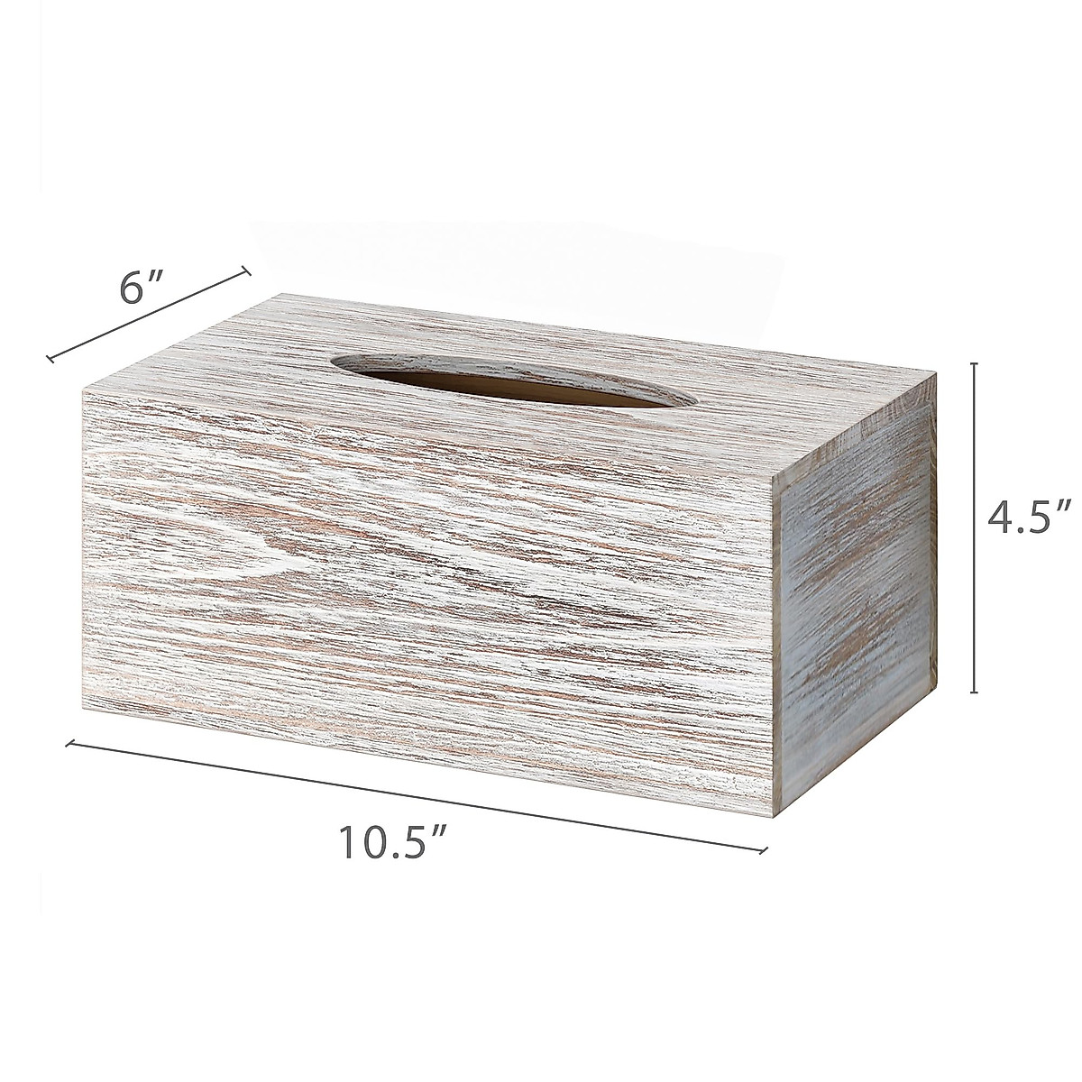 Barnyard Designs Rustic Distressed Wooden Rectangular Tissue Box Cover - Decorative Bathroom Facial Tissue Box Holder Farmhouse Country Decor, 10.5” x 6” x 4.5”