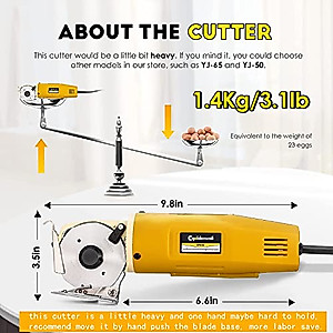 CGOLDENWALL Electric Rotary Fabric Cutter, Multi-layer Electric Fabric Scissors with 1"Cutting Thickness, for Cloth Fabric Leather and Carpet, Comes with Replacement Blades, Sharpening Stones, 110V