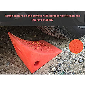 HOXWELL 2 Pack RV Leveling Blocks Wheel Chocks, Premium Heavy Duty Vehicle Wedge Design and Garage Grip Bottom for Travel Trailers, Camper, Truck, Car and ATV Orange 2 Pack