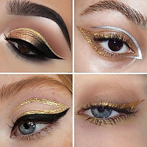 Docolor Waterproof Eyeliner Pen Super Slim Liquid Eyeliner Eye Liner Gel (Gold)