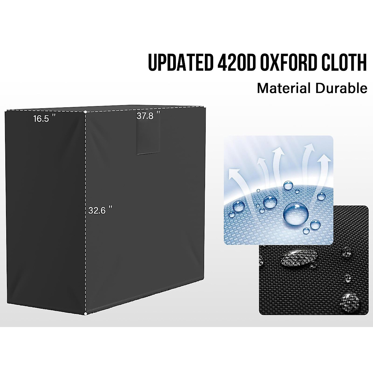 BEWAVE Split Air Conditioner Cover for Outside Compressor Units Waterproof AC Cover with Vent Hole for Outdoor Mini Split System AC Unit Fits up to 37.8 x 16.5 x 32.6 inches