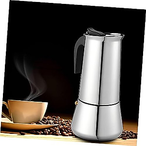 SECFOU 1pc Stainless Steel Pot Espresso Roast Ground Coffee Juice Container Whistling Teapots Italian Coffee Maker Stove Top Teapots Coffee Maker Pot Tea Stovetop Espresso Coffee Pot