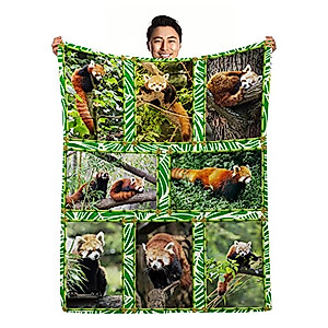 Red Panda Blanket Gifts, 30"x40" Red Panda Throw Soft Flannel Blanket for Kids Adults, Warm Lightweight Cozy Fuzzy Plush Red Panda Lover Gifts for Bed Couch
