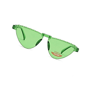 Yoela Triangle Thick Rimless Sunglasses Transparent One Piece Eyewear Colorful Glasses Party Favors