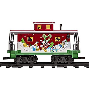 Lionel Battery-Operated Disney Mickey Mouse Express Toy Train Set with Locomotive, Train Cars, Track & Remote with Authentic Train Sounds, & Lights for Kids 4+