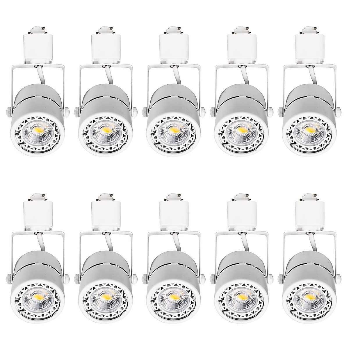 EAGLOD 10W Track Lighting Heads,Halo LED Track Lighting for Accent Retail Artwork,Dimmable Track Light H Type CRI90+ 110V 24° Angle Halo Type- 10 Pack 3000K Warm White (White 10pcs)
