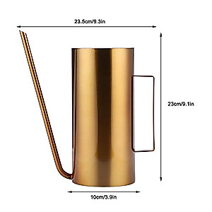 Watering Can 50oz/1.5L Stainless Steel Long Spout House Bonsai Plants Garden Pot Flower Watering Can Irrigation Tool(Gold)