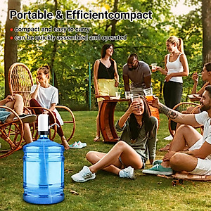 Water Bottle Pump, 5 Gallon Water Dispenser Pump, USB Rechargeable Automatic Water Jug Pump, Support 2.16-inch Neck Portable Electric Water Dispenser Water Bottle, for Camping, Kitchen (White)
