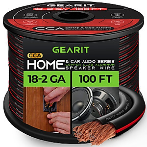 18AWG Speaker Wire, GearIT Pro Series 18 AWG Gauge Speaker Wire Cable (100 Feet / 30.48 Meters) Great Use for Home Theater Speakers and Car Speakers Black
