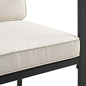 Crosley Furniture KO60025BZ-OL Kaplan Outdoor Metal Dining Chairs, Set of 2, Oiled Bronze with Oatmeal Cushions