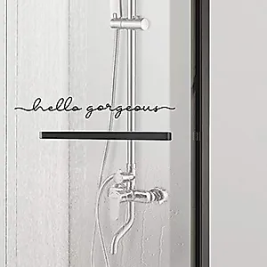 ZLKAPT Hello Gorgeous Inspirational Quotes Mirror Decal 18"x2.4" Vinyl Decal