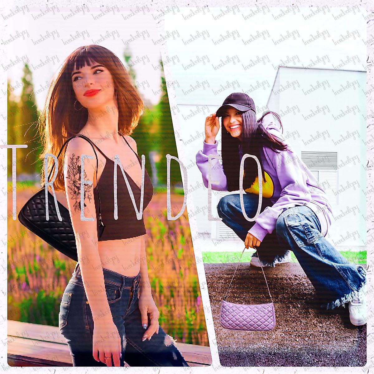 Trendeology Retro Vintage Small Casual Party Clutch Purse Shoulder Bag Cross Body