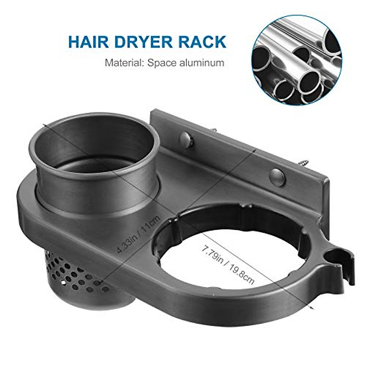 Cabilock 3pcs Wall Straightener Storage Mounted Hanging Brushes Basket Supplies Care Space Bathroom Iron Organizer Flat Mount Dryer Hair Cosmetic Bracket Blow Rack Curling Aluminum Holder