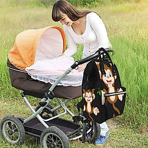 BBRItter Cartoon Monkey Mummy Backpack Diaper Tote Bags Shoulder Nappy Bag Large Capacity For Baby Care