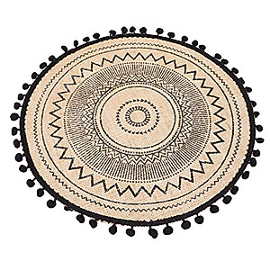 DOITOOL 1pc Burlap Placemat Placemats Round Home Accessories Decor Jute Placemat Dining Table Accessories Round Table Mats Hot Plate Pad Cup Mat Decorative Placemat Creative Placemat Mug