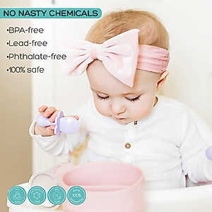 Grabease Baby Spoons Baby Led Weaning Supplies Baby Utensils Baby Spoons Self Feeding, BPA-Free & Phthalate-Free for Baby & Toddler, 1 Set, Navy