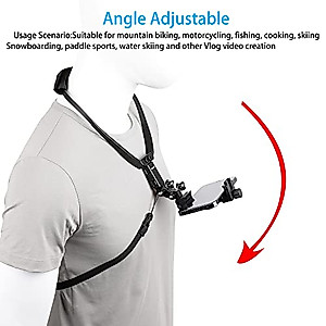 Mobile Phone Chest Strap Mount Action Camera Neck Holder for VLOG/POV, for iPhone 13 12 11 Pro Max Plus,Samsung,GoPro Hero 10, 9, 8, 7, 6, 5,DJI OSMO Action 2, AKASO,and Cell Phones (4 to 7in)