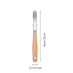 Hemoton Pig Hair Scraping Device Lame Razor Pig Hair Scraper Pork : Pig Hair Shaving Stainless Steel Meat Hair Scraper Wood Handle Blade Meat Hair Gadget Tool Meat Hair Remover
