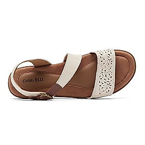 Cobb Hill Women's Zion 2 Piece Sandal, Vanilla Leather, 8.5