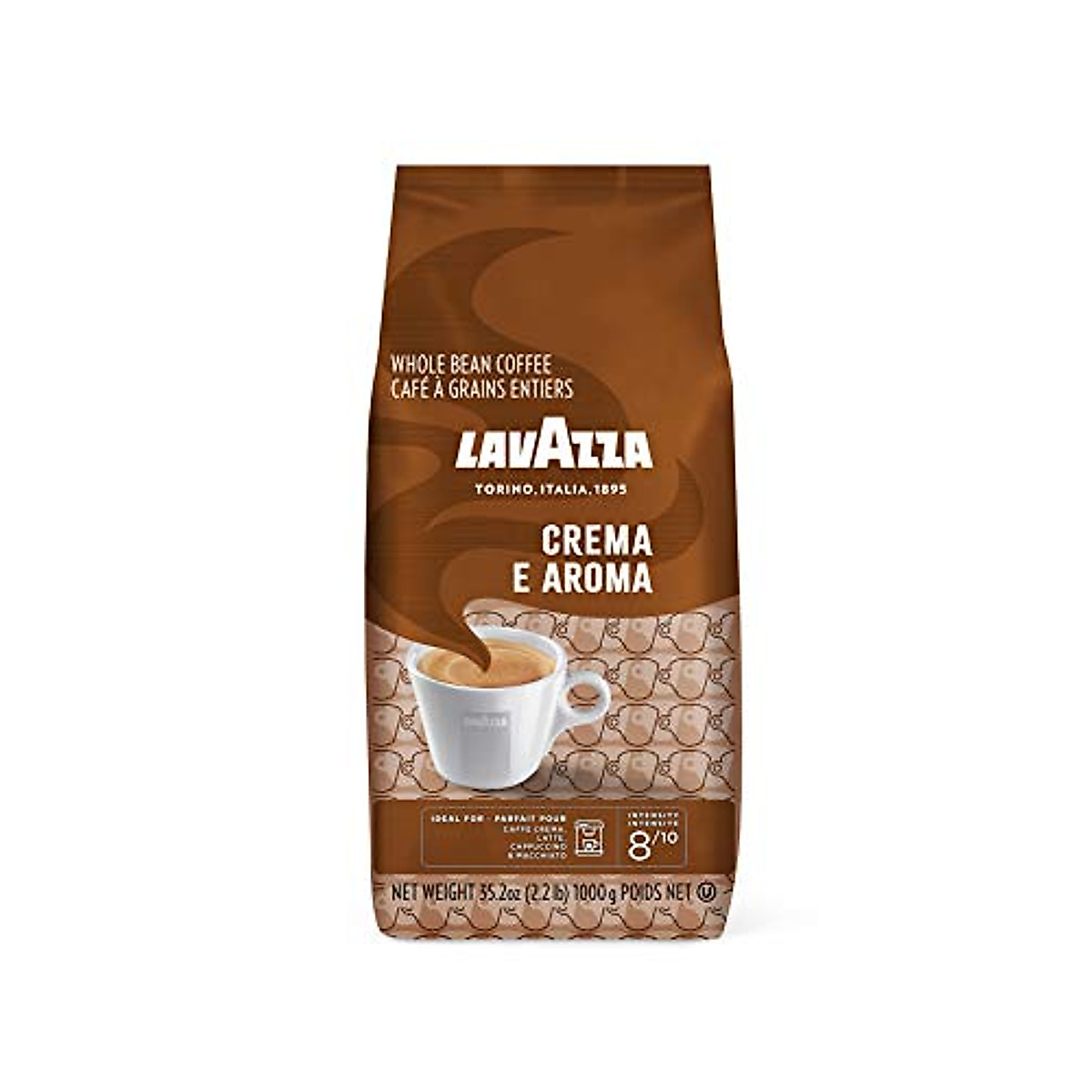 Lavazza Super Crema Whole Bean Coffee Blend, Medium Espresso Roast, 2.2 Pound (Pack of 1) & Crema e Aroma Whole Bean Coffee Blend, Medium Roast, 2.2-Pound Bag