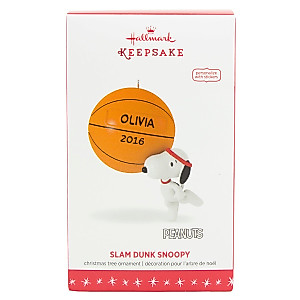 Hallmark 2016 Christmas Ornament Slam Dunk Snoopy Basketball Ornament