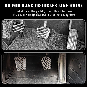 Aokdom Upgrade Non-Slip Foot Pedal Covers Set for Gas Fuel Petrol Clutch Foot Pedals,Aluminum Car Decor for Car Safety,Universal Car Accessories (Silver)