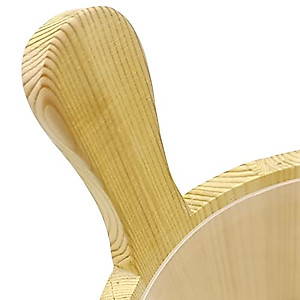 HJJKKH Sauna Bucket Ladle Set-Sauna Accessories with Handmade Wooden Bucket Ladle Plastic Liner Wood Handle for Sauna Steam Room