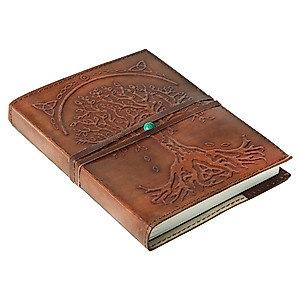 Leather Journal Refillable Lined Paper Tree of Life Handmade writing Notebook Diary leather Bound Daily Notepad for women and men Writing pad Gift for Artist Sketch by KPL