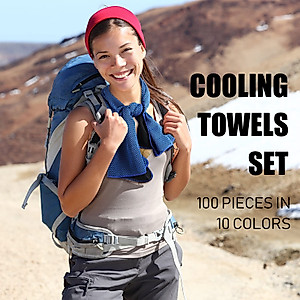 50 Pcs Cooling Towel 40" x 12" Ice Towel Yoga Towel Gym Accessories Cool Hiking Gifts Soft Breathable Chilly Towel for Neck Sport Running Workout Fitness Camping Golf More Activities