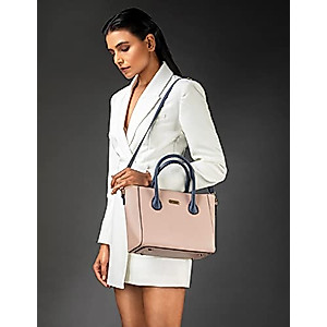 ESTALON Women Premium Faux Leather Ladies Bag & Hand Bag, PU Shoulder Bags for Women, Stylish Satchel Bag for Everyday Use (PINK)