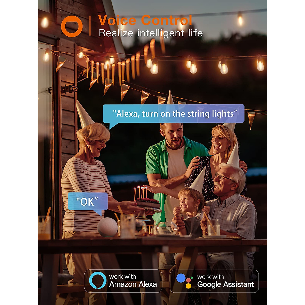 addlon 96FT Smart Outdoor String Lights with Remote, Dimmable Patio Lights with 30 LED Edison Waterproof Bulbs, String Lights for Outside Works with APP, Music Sync Outdoor Lights for Gazebo Backyard