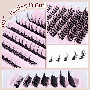 Goddvenus Individual Lashes 105pcs Anime Lashes Extension Manga Lash Clusters Wispy Eyelash Extension D Curl Eyelash Clusters Fluffy DIY Lash Extensions 14-16-18 Mixed Length