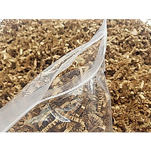 MRMX (1/2 Pound 8 oz natural Tan Kraft Crinkle Cut Paper Shred Filler for Gift Wrapping & Basket Filling Comes In a Reclosable Poly Zip Lock Bag