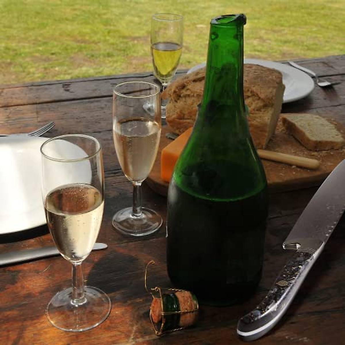 Lichamp Champagne Saber Sword with Forged Damascus Blade Champagne Knife Opener, 16-1/2 inches