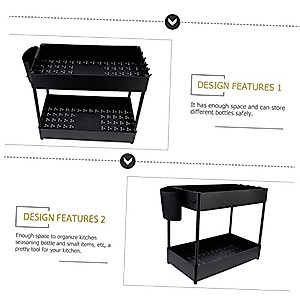 STOBAZA Under Sink Rack Kitchen Sink Storage Rack Seasoning Storage Rack Metal Storage Shelf Metal Organizer Shelf Bath Organizer Basket Shower Storage Shelf Under Sink Storage Rack Lotion