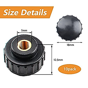 MOROBOR M5 Knurled Thread Clamping Knob, 10pcs Black Plastic Through Hole Set Brass Female Threaded Nut,Screw-On Handle Clamping Knob for Mechanical Equipment
