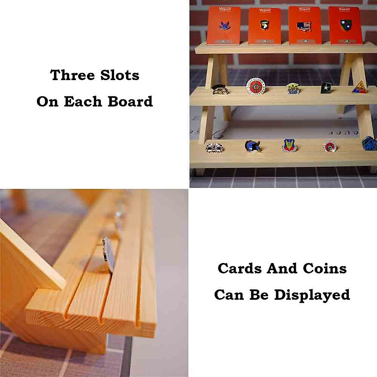 LUBANHAND 3 Steps Display Riser, Earring Display Stands, Showcase Cascading Merchandise Organizer Tray Vendor Display Supplies for Tabletop Shows Solid Wood…