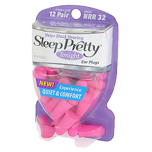 Hearos Sleep Pretty Tonight Foam Ear Plugs, Hearing Protection, 32 NRR, 12 Pair,Purple,5803