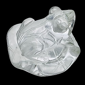 New Quartz Frog on Lilly Pad Carving 1 Figurine 30x45x45mm Clear for DIY Crafts and Jewelry Making PREM0D01935
