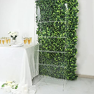 Efavormart 5ft Clear Acrylic 5-Tier Wine Glass Stemware Rack, Champagne Flute Holder Wall Stand