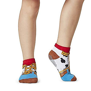 TAVI NOIR Tiny Soles Disney Character Pattern Toddler Low Rise No-Slip Grip Socks Packs, Toy Story, S - 2-4 y/o