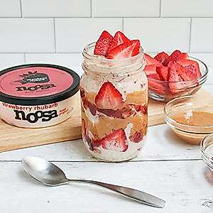 noosa Yoghurt, Strawberry Rhubarb, 8oz, Probiotic, Whole Milk Yogurt, Real Strawberries, Rhubarb, No Artificial Ingredients, Gluten Free