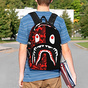 EWMAR Red-Black Shark 15 Inch Lightweight Student Shoulder Bag Suitable For Going Out, Office Study And Use